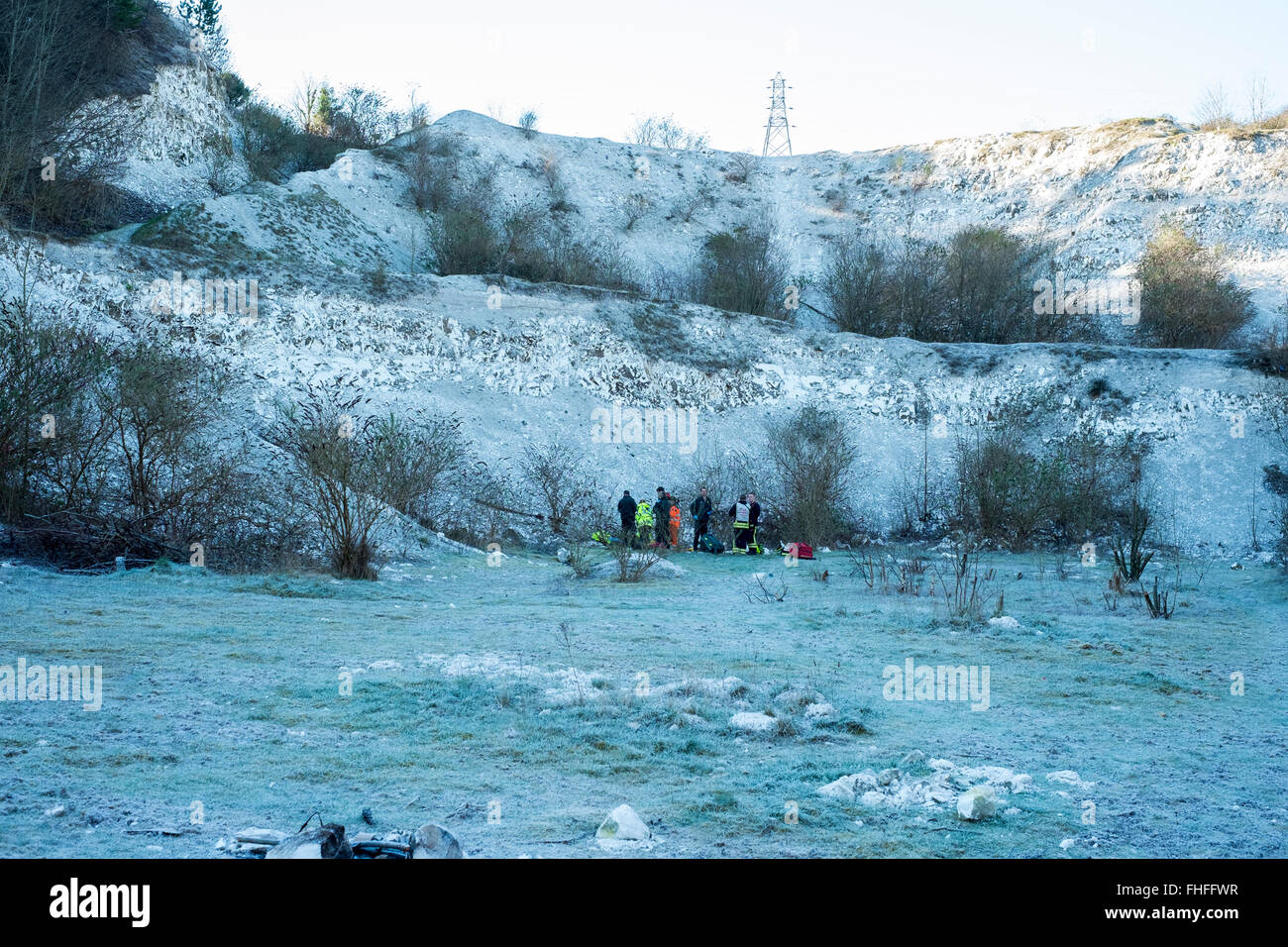 25th February 2016 A person has fallen in the abandoned chalk pit ...