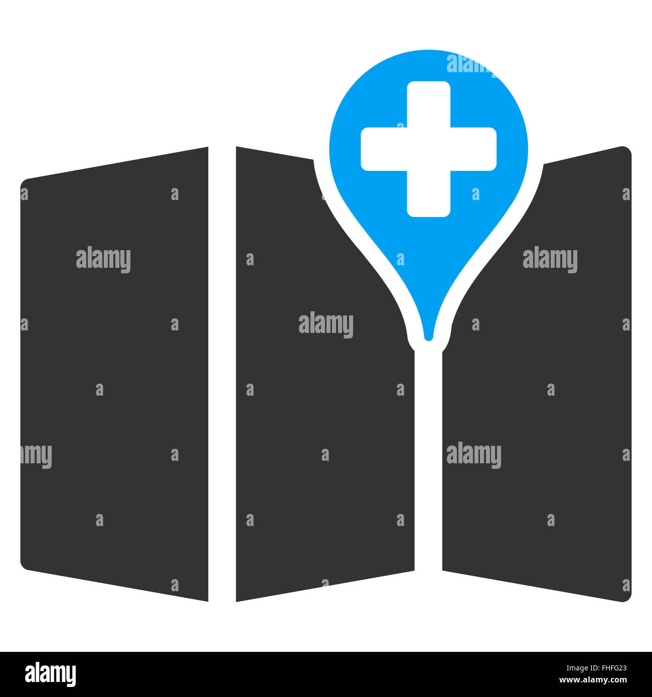 Medical Map Icon Stock Photo - Alamy