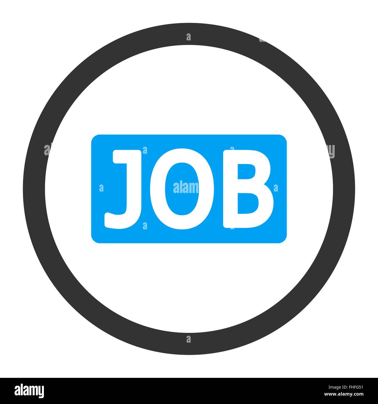 Job flat blue and gray colors rounded vector icon Stock Photo - Alamy