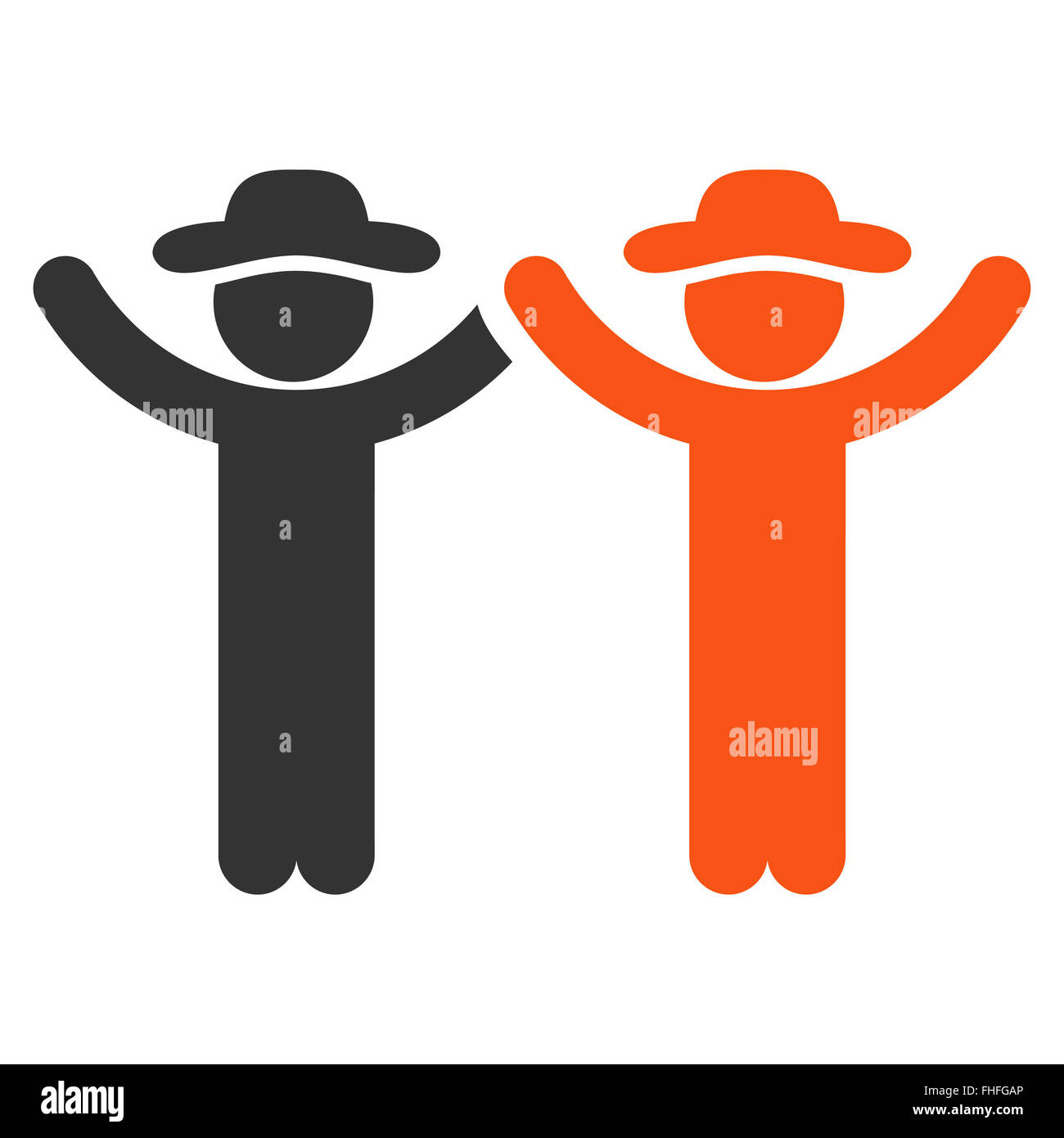 Hands Up Human Figures Icon Stock Photo - Alamy