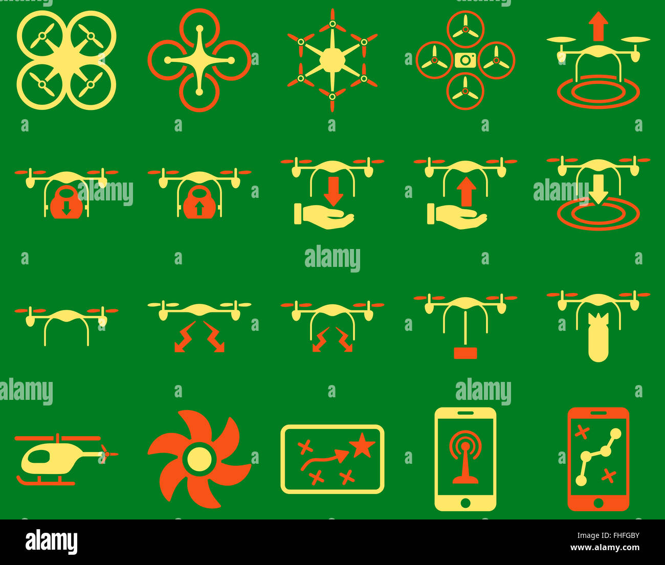 Air drone and quadcopter tool icons Stock Photo - Alamy