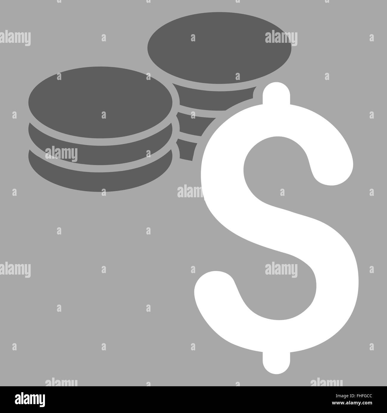 Dollar Coins Icon Stock Photo - Alamy