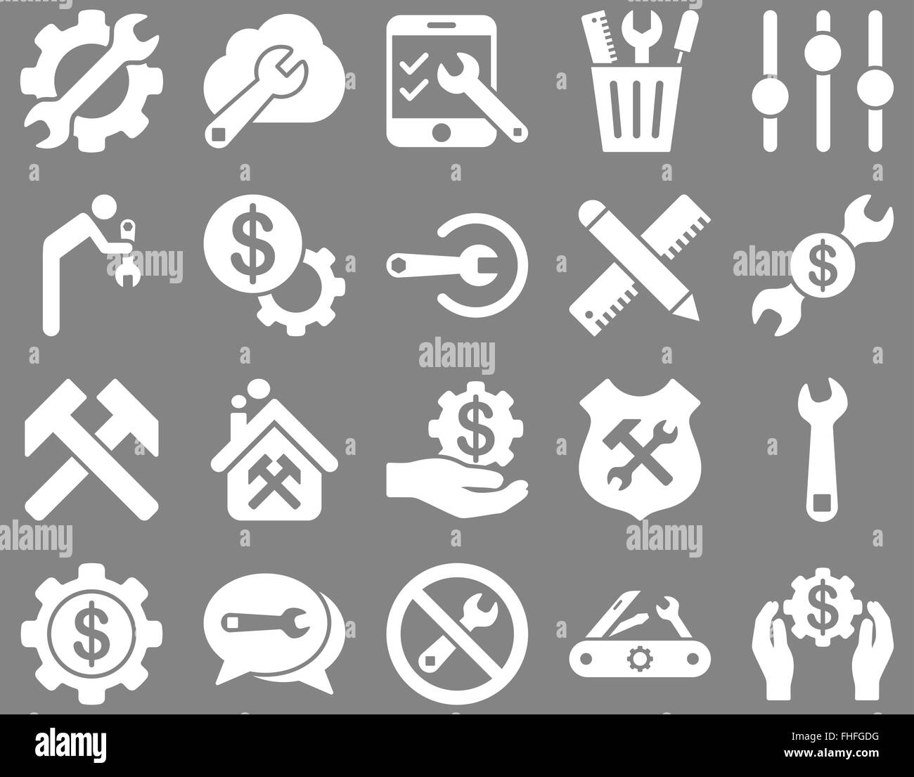 Settings and Tools Icons Stock Photo - Alamy