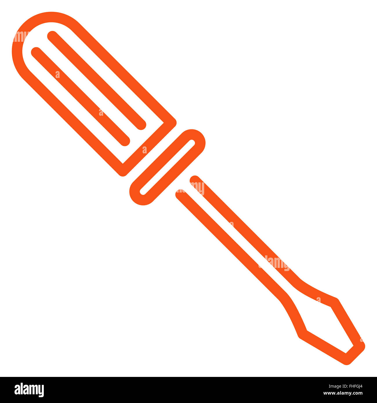 Contour Screwdriver Flat Icon Stock Photo - Alamy