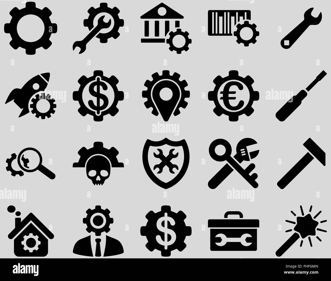 Settings and Tools Icons Stock Photo - Alamy