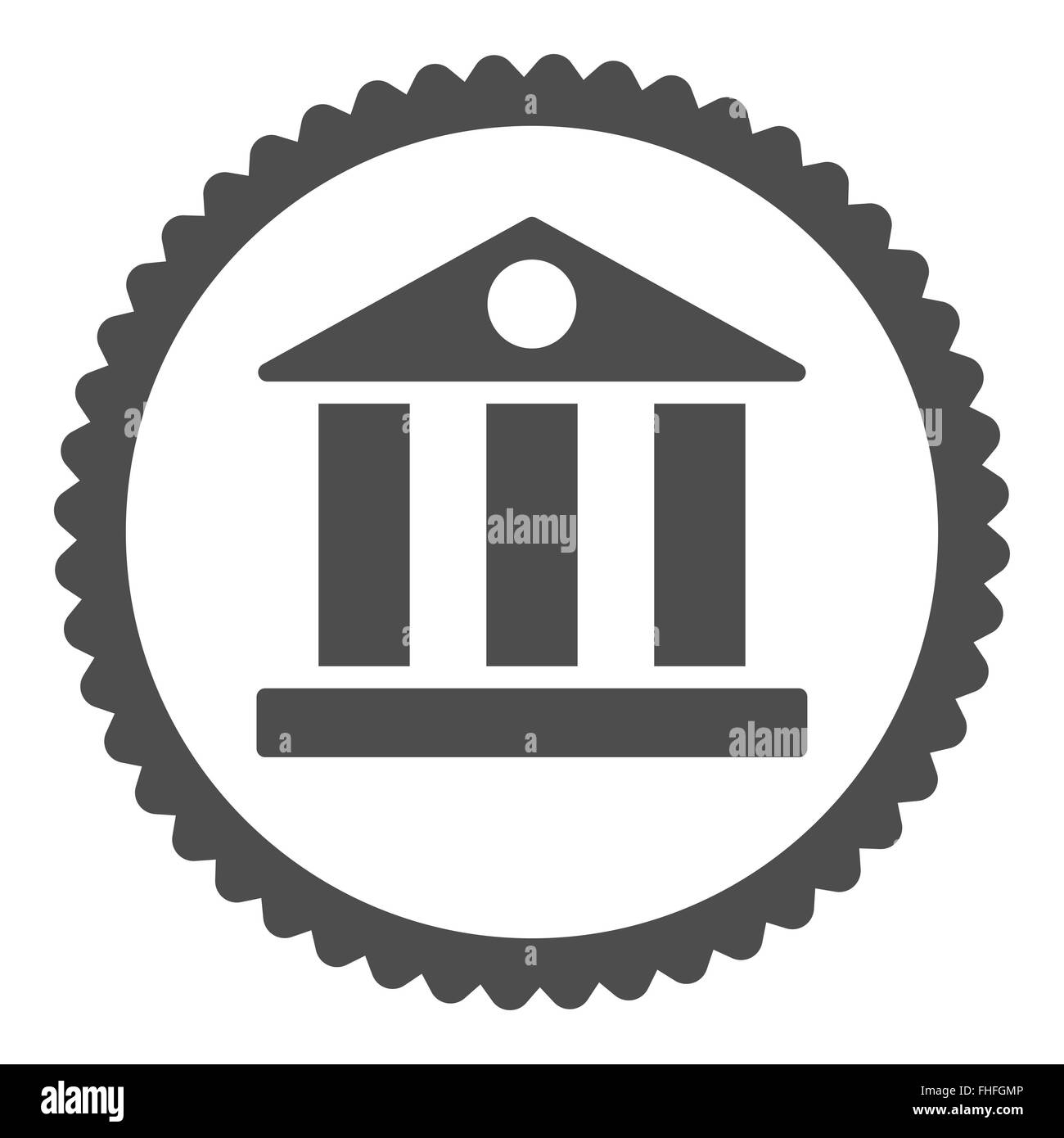 Bank flat gray color round stamp icon Stock Photo - Alamy