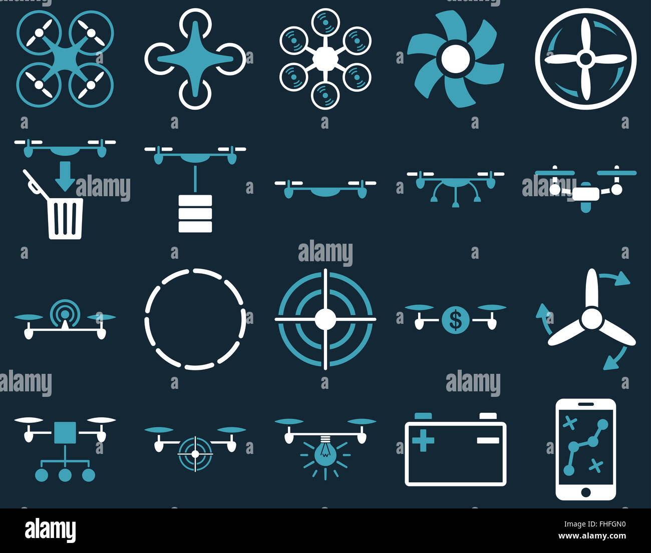 Air drone and quadcopter tool icons Stock Photo - Alamy