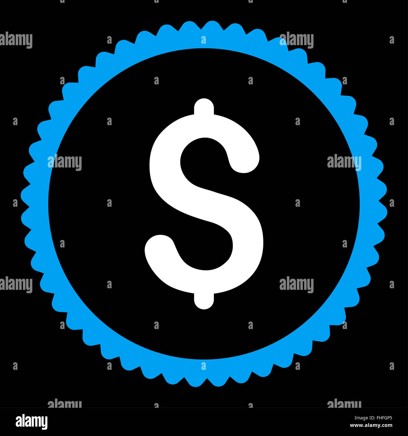 Dollar flat blue and white colors round stamp icon Stock Photo - Alamy