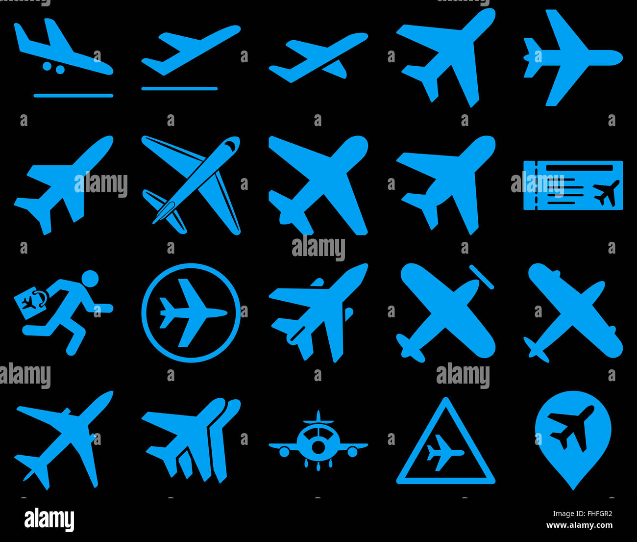 Aviation Icon Set Stock Photo - Alamy