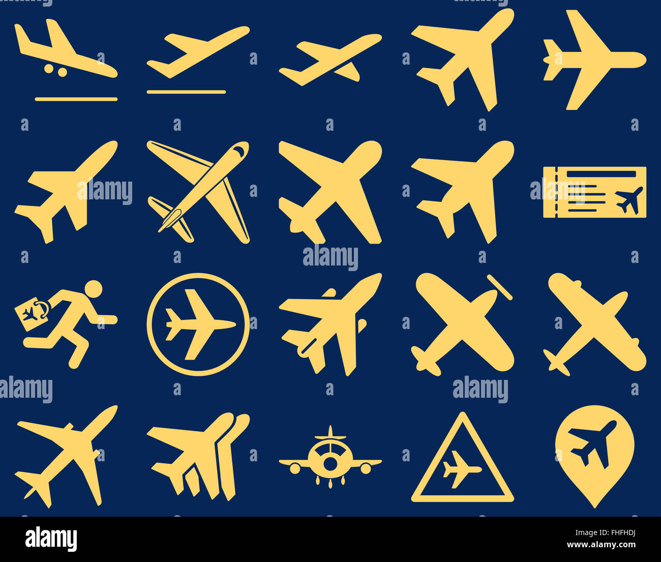 Aviation Icon Set Stock Photo - Alamy