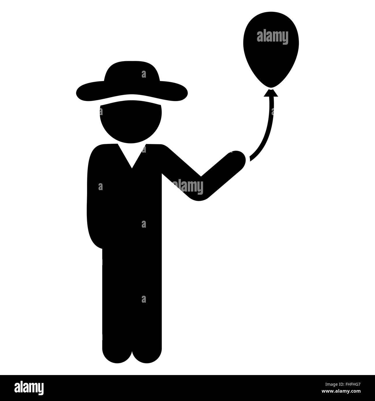 Agent With Balloon Icon Stock Photo - Alamy