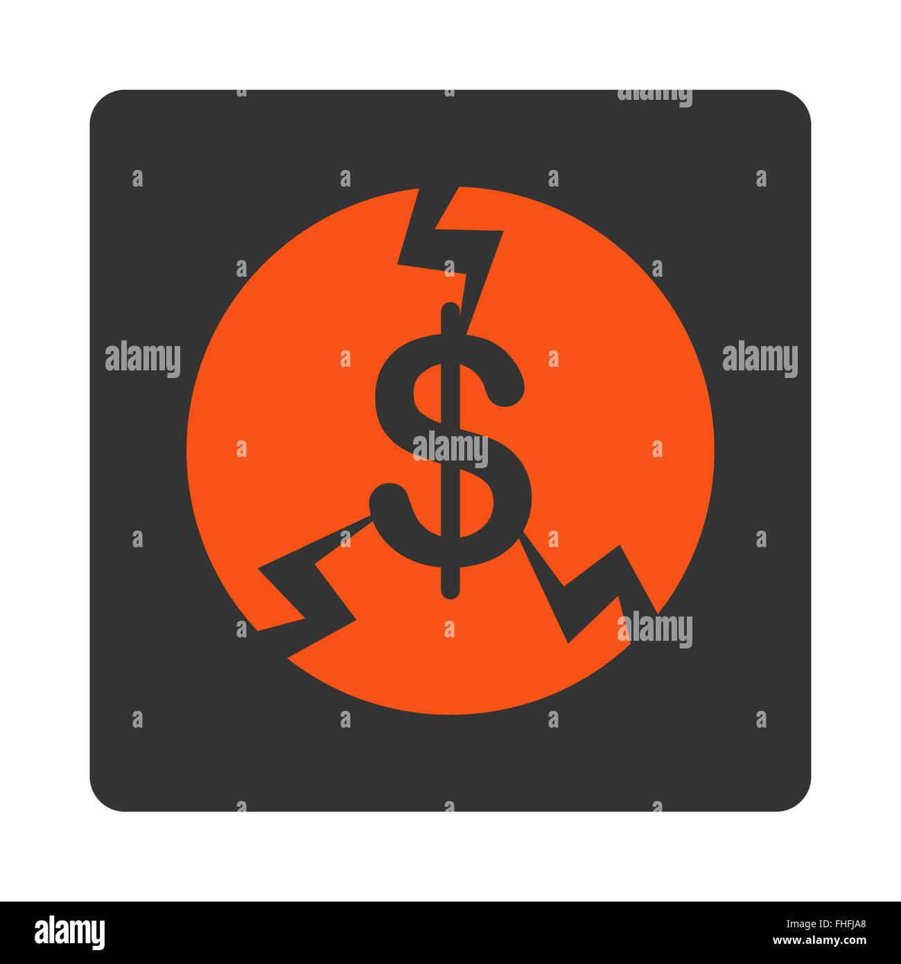 Financial Crash Icon Stock Photo - Alamy