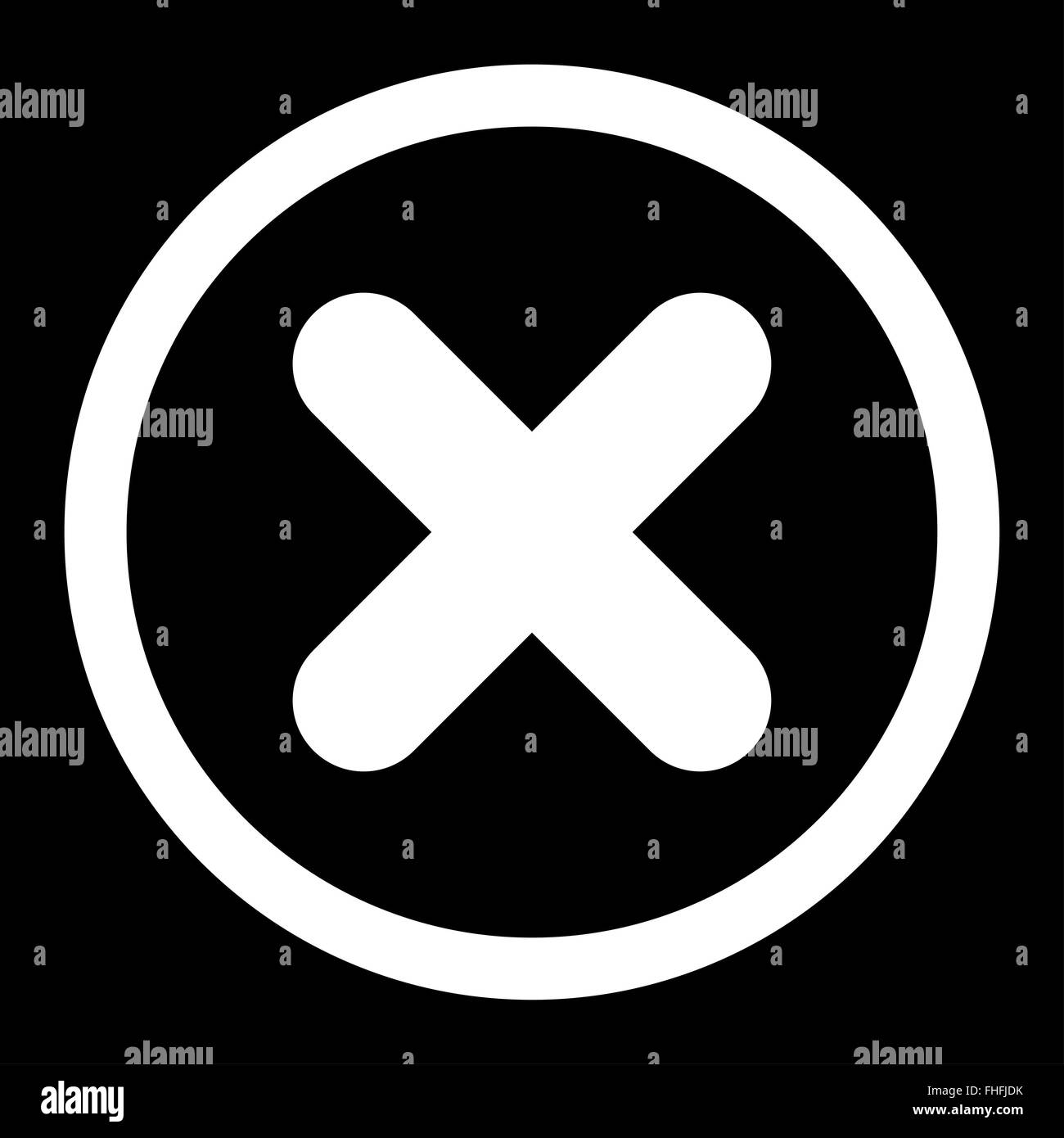 Cancel flat white color rounded vector icon Stock Photo - Alamy