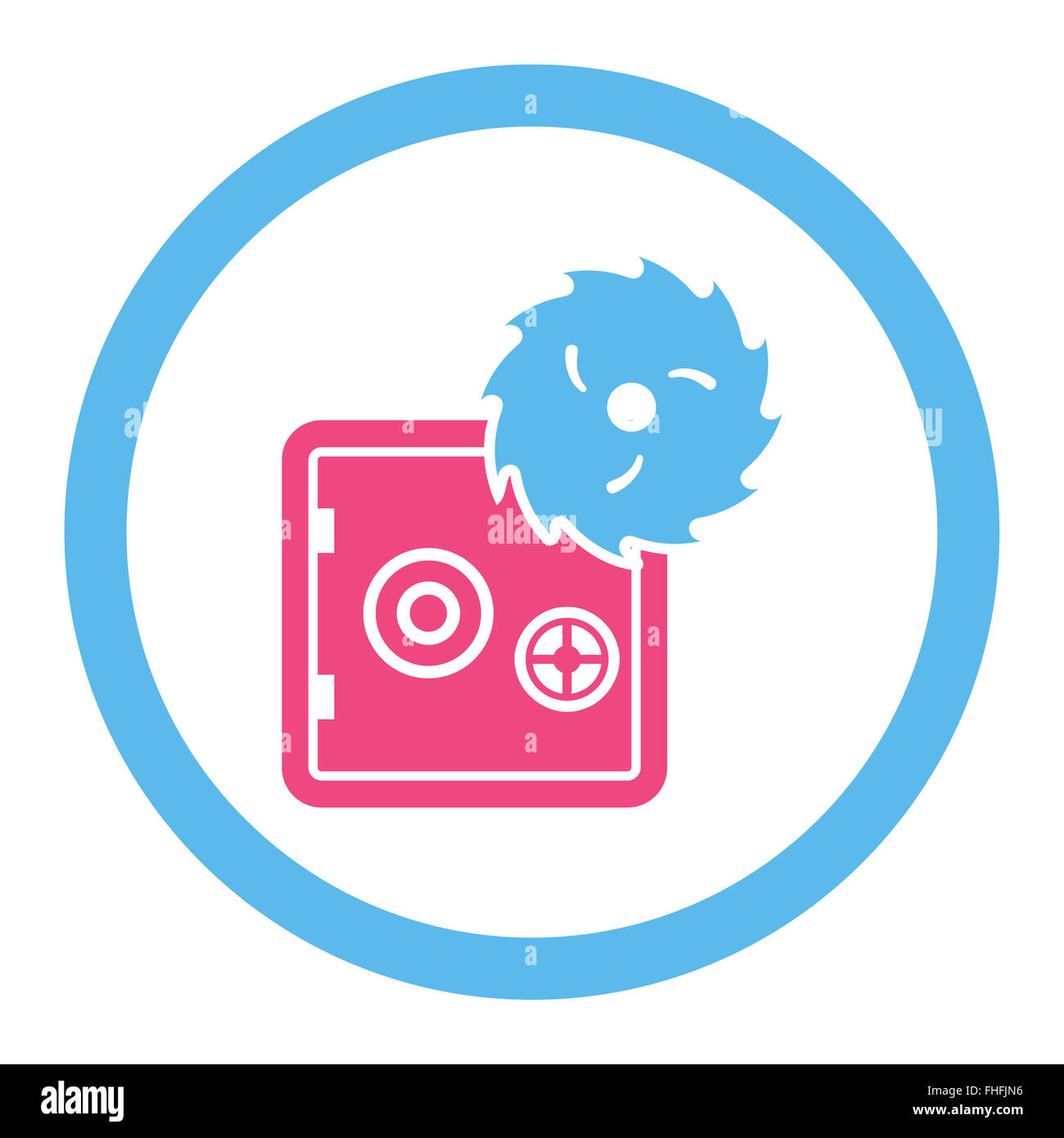 Hacking theft flat pink and blue colors rounded glyph icon Stock Photo ...