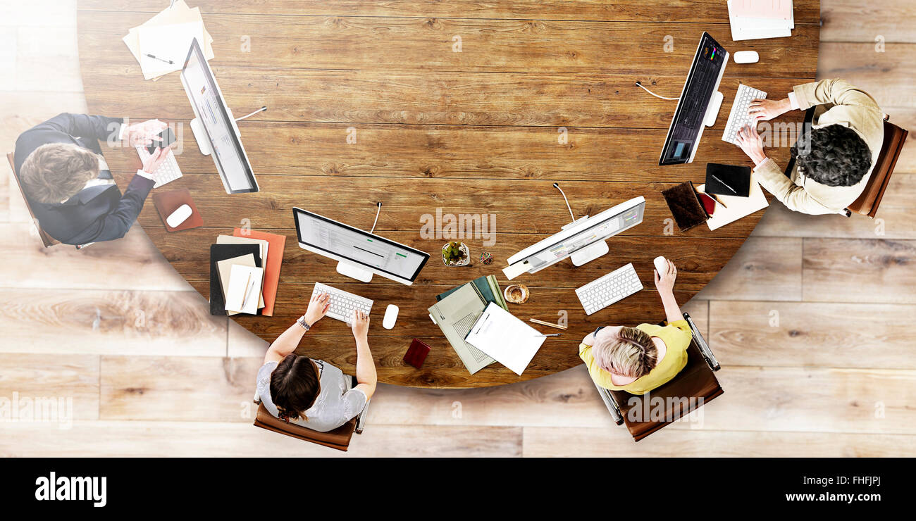 Business Team Meeting Connection Digital Technology Concept Stock Photo ...