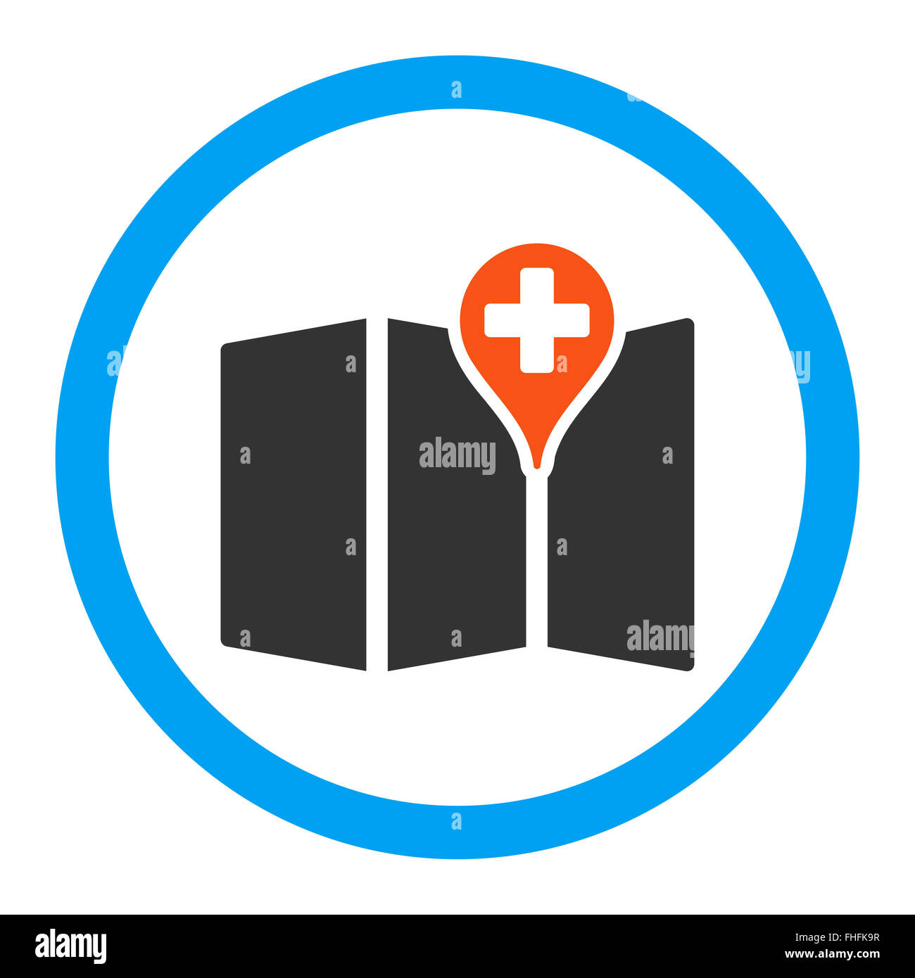 Medical Map Rounded Vector Icon Stock Photo - Alamy