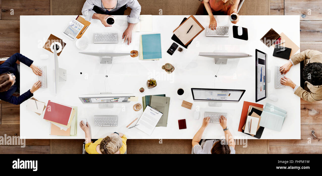 Business People Using Computer Working Concept Stock Photo - Alamy