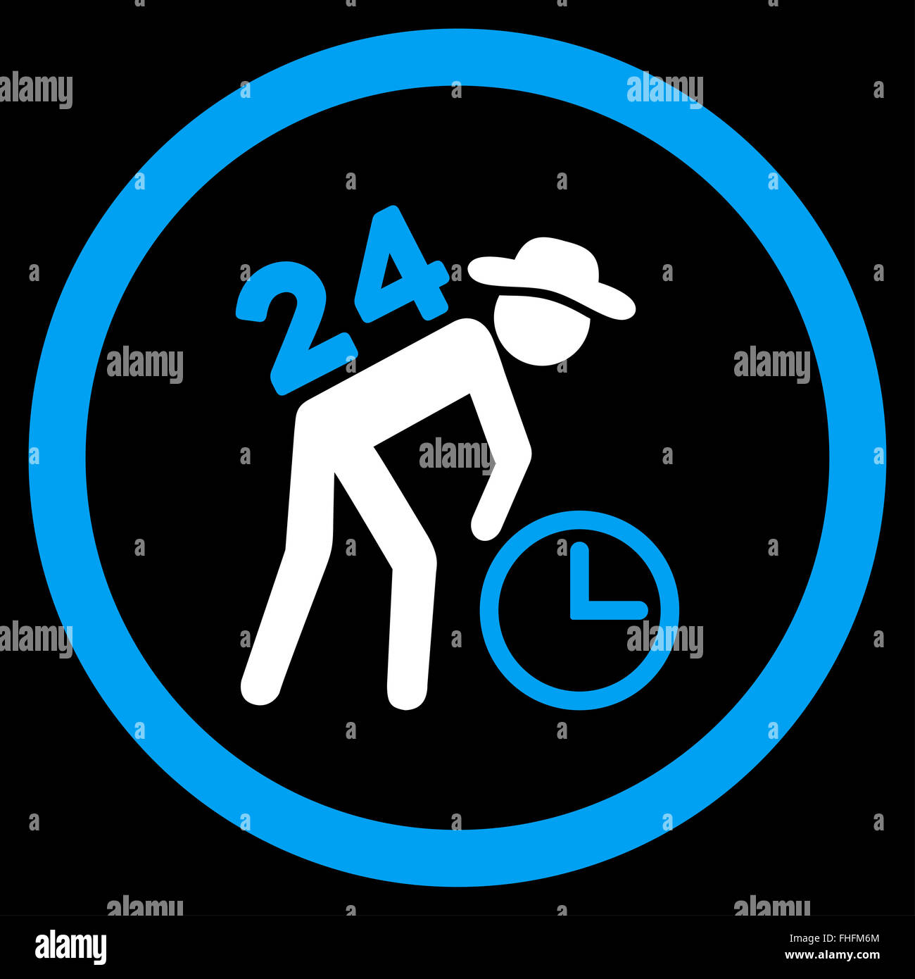 Around The Clock Work Icon Stock Photo - Alamy