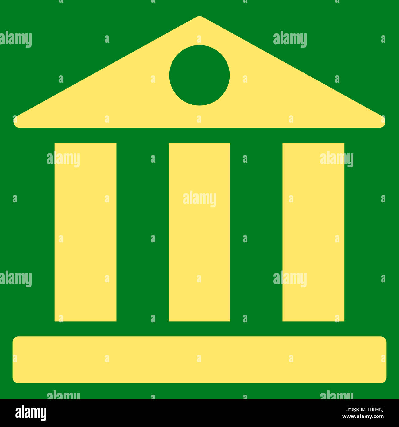 Bank flat yellow color icon Stock Photo - Alamy