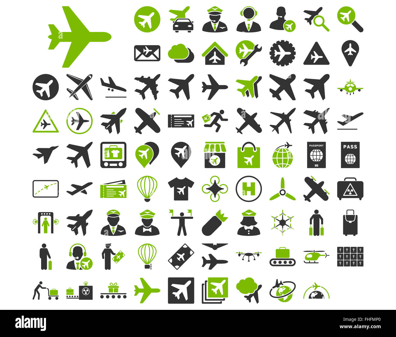 Aviation Icon Set Stock Photo - Alamy
