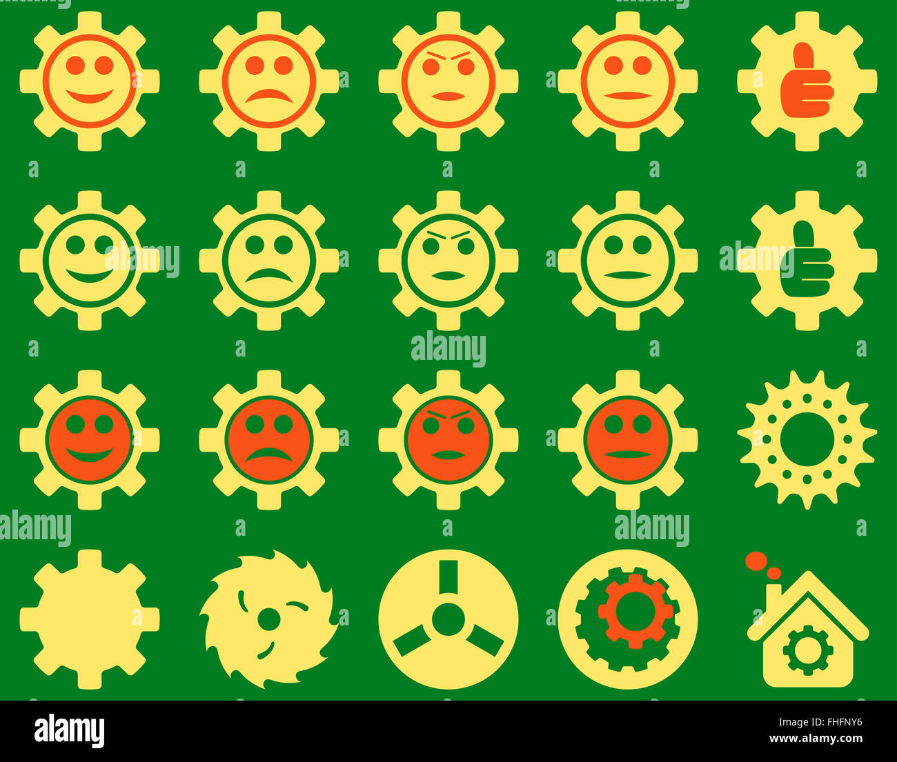 Tools and Smile Gears Icons Stock Photo - Alamy