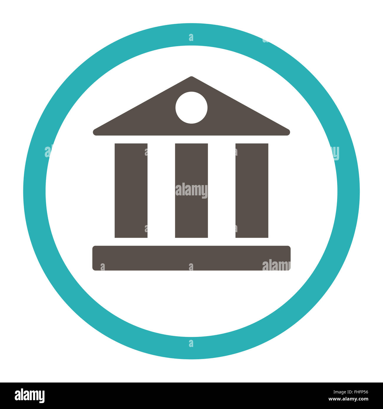 Bank flat grey and cyan colors rounded raster icon Stock Photo - Alamy