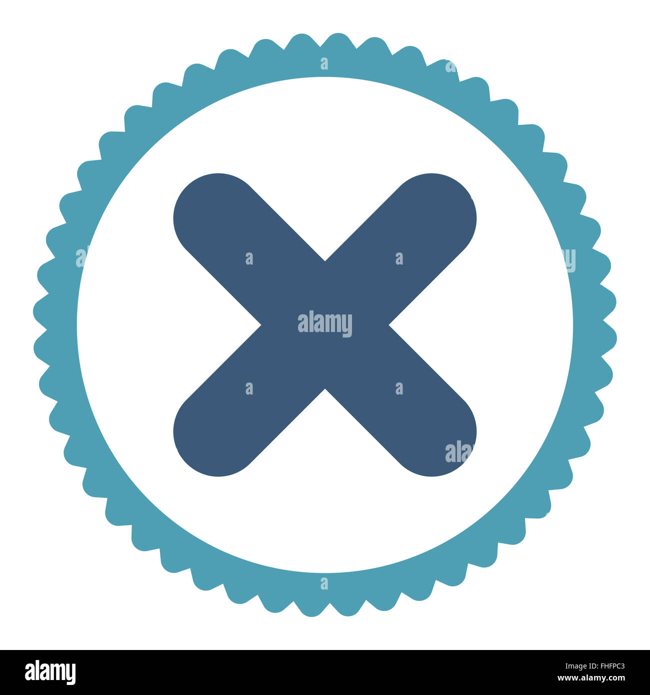 Cancel flat cyan and blue colors round stamp icon Stock Photo - Alamy