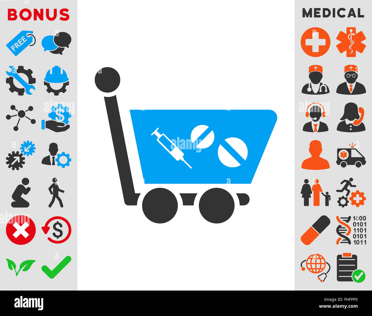 Medication Shopping Cart Icon Stock Photo - Alamy