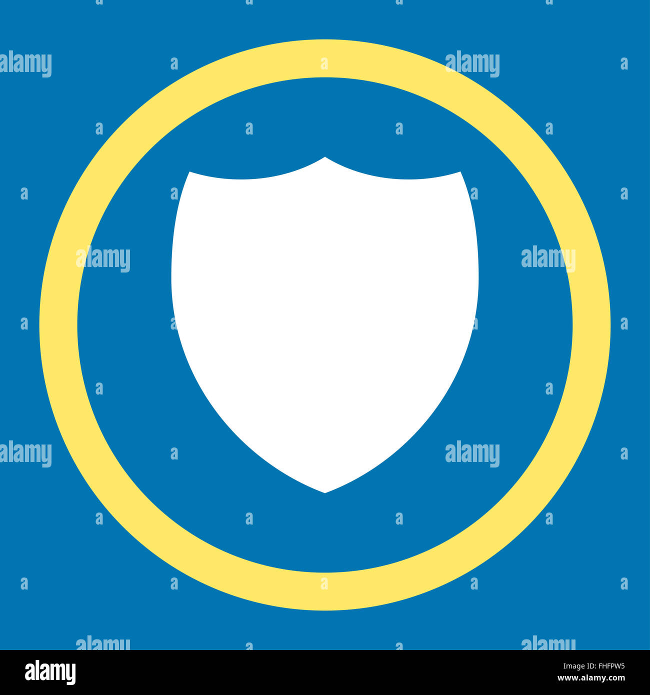 Shield flat yellow and white colors rounded vector icon Stock Photo - Alamy