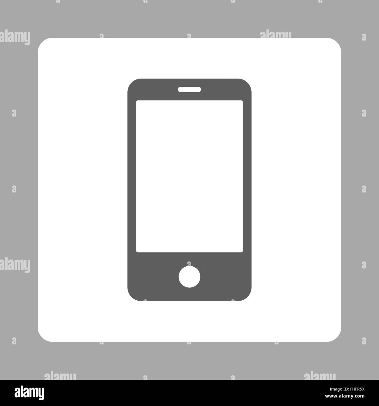 Smartphone flat dark gray and white colors rounded button Stock Photo ...