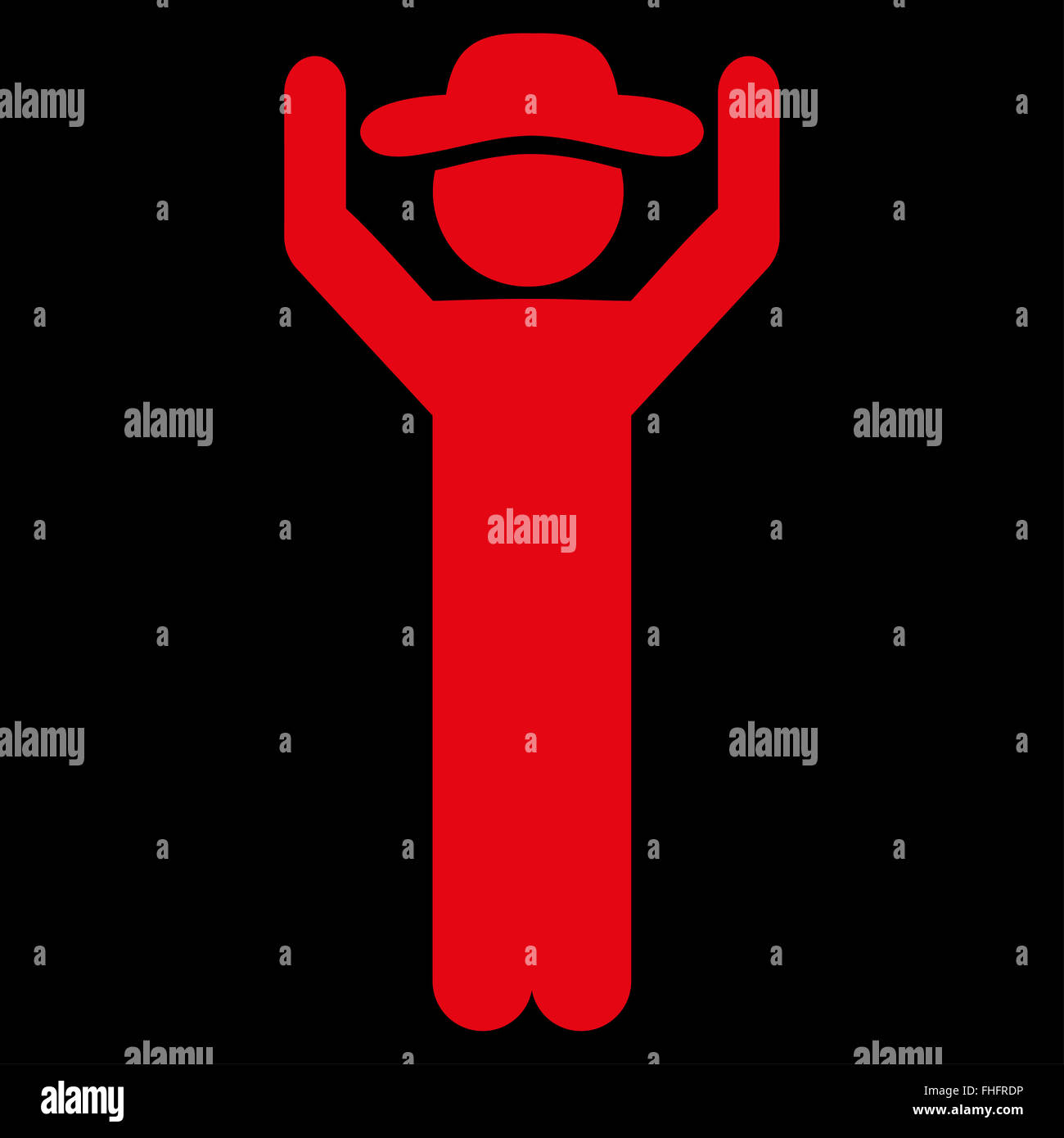 Guy Hands Up Icon Stock Photo - Alamy