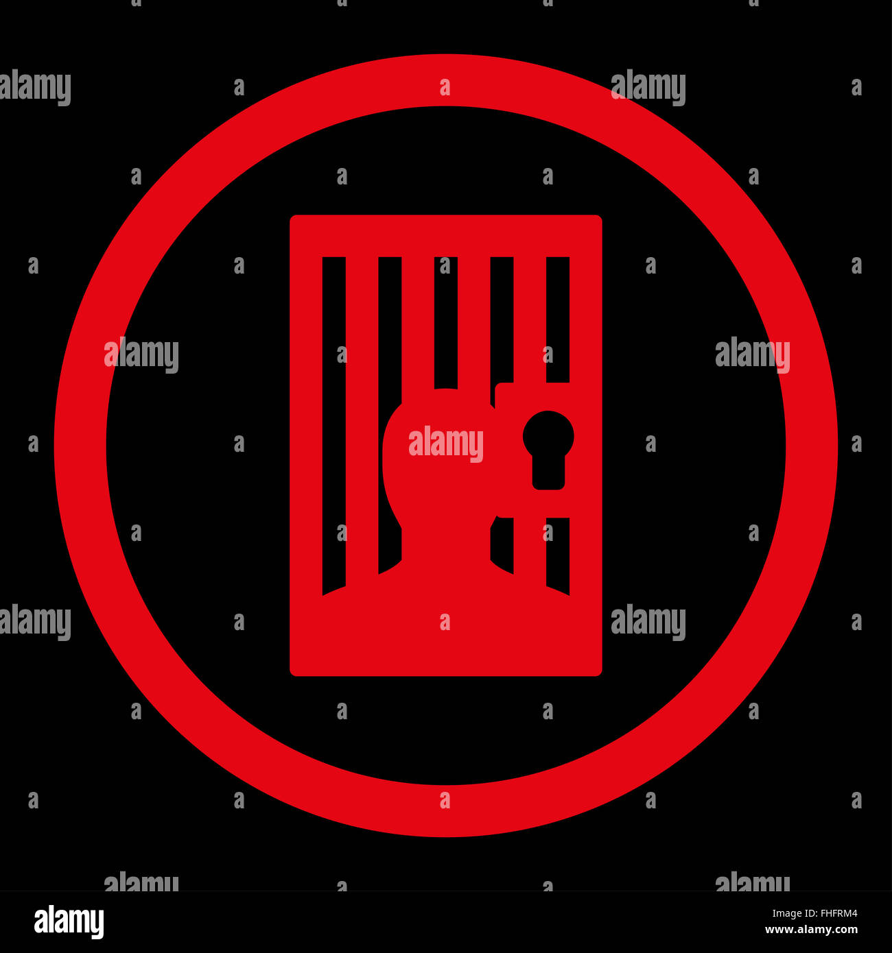 Prison flat red color rounded glyph icon Stock Photo - Alamy