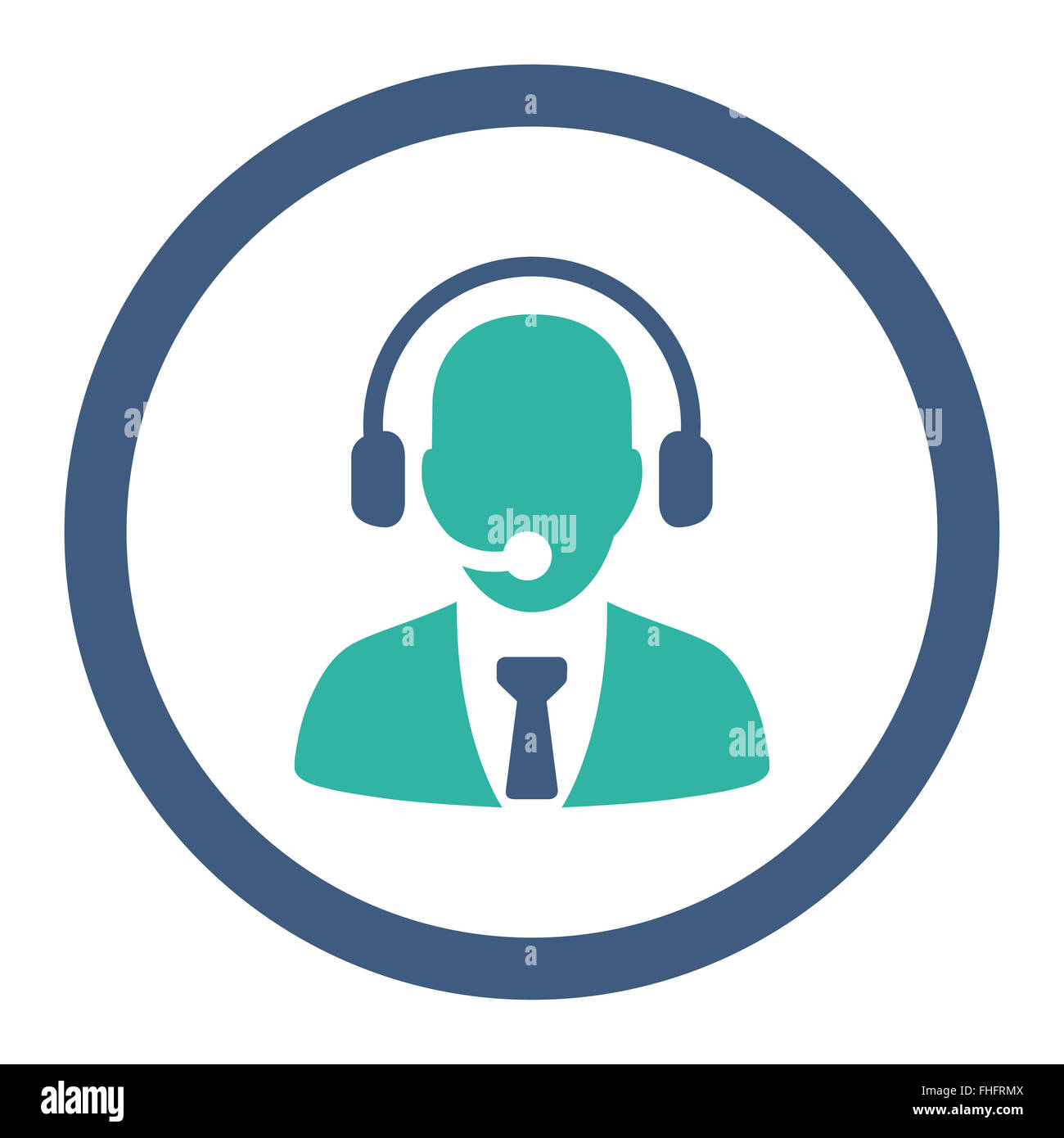 Call center flat cobalt and cyan colors rounded vector icon Stock Photo ...