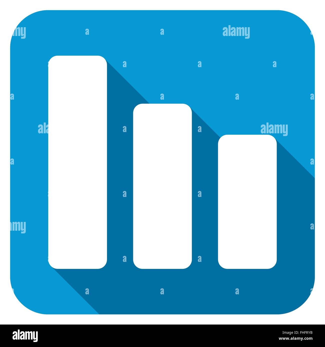 Bar Chart Decrease Longshadow Icon Stock Photo - Alamy