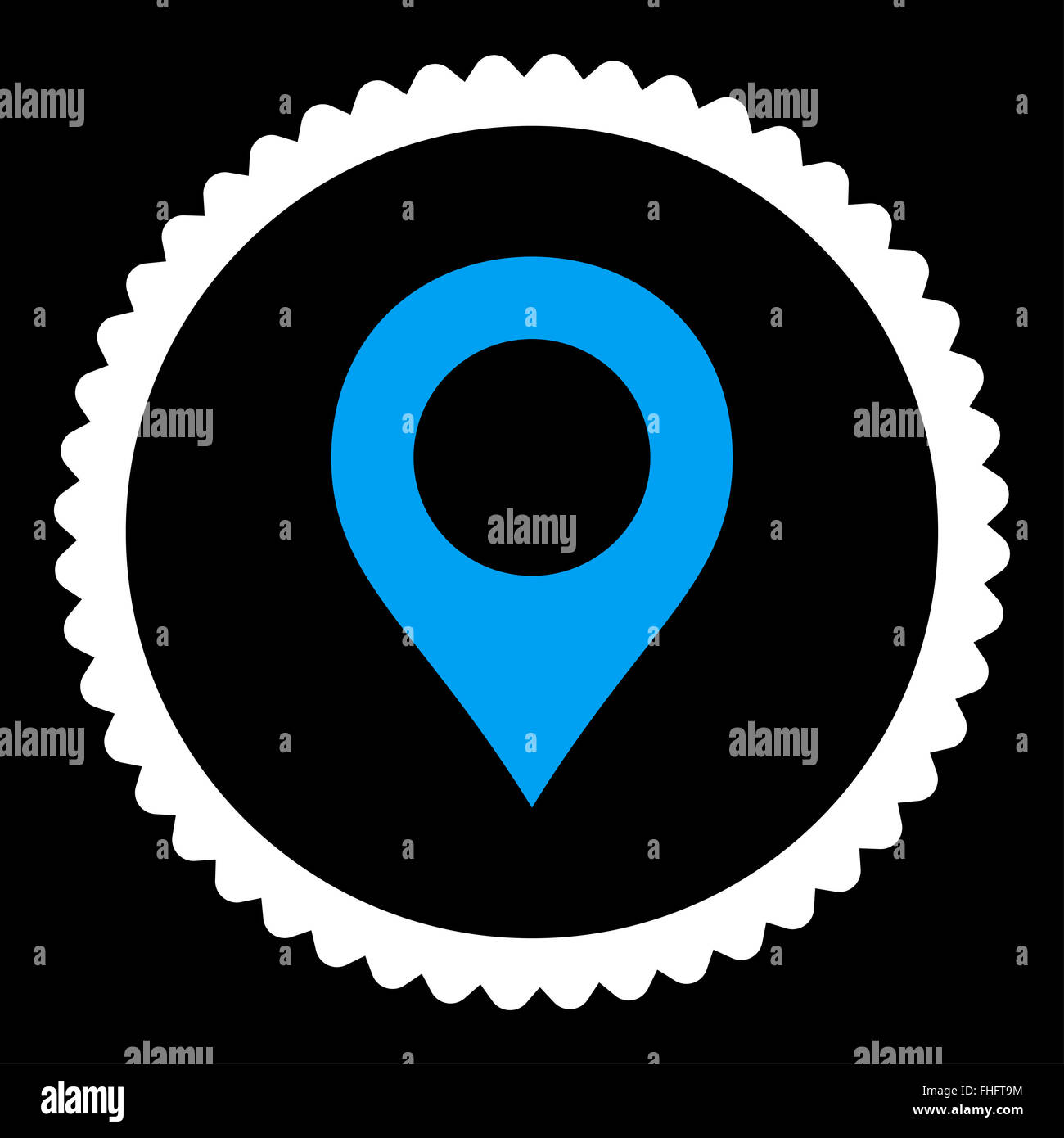 Map Marker flat blue and white colors round stamp icon Stock Photo - Alamy
