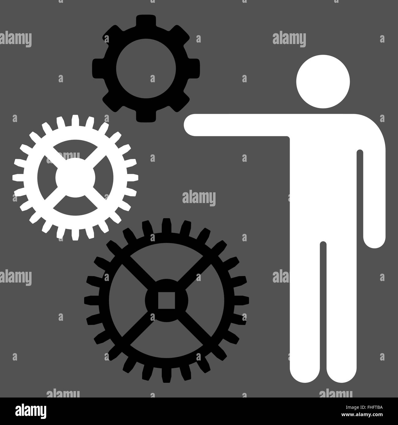 Man symbol mechanics technology Black and White Stock Photos & Images ...