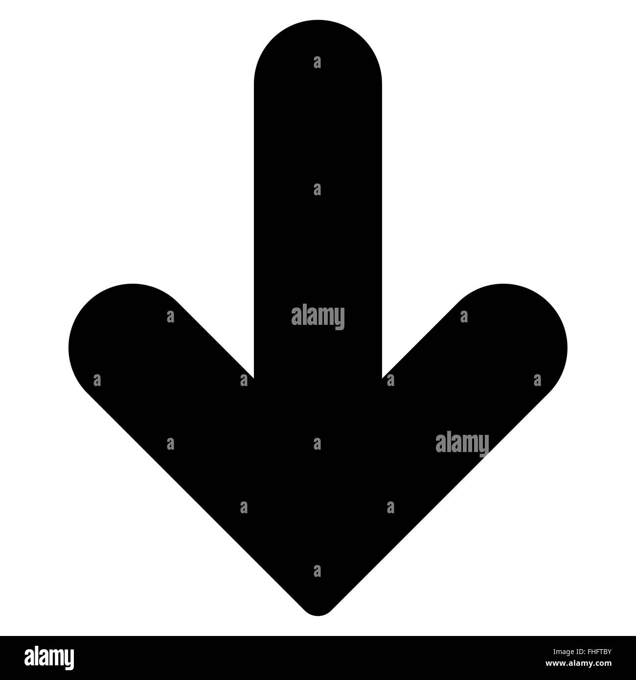 Arrow Down flat black color icon Stock Photo - Alamy