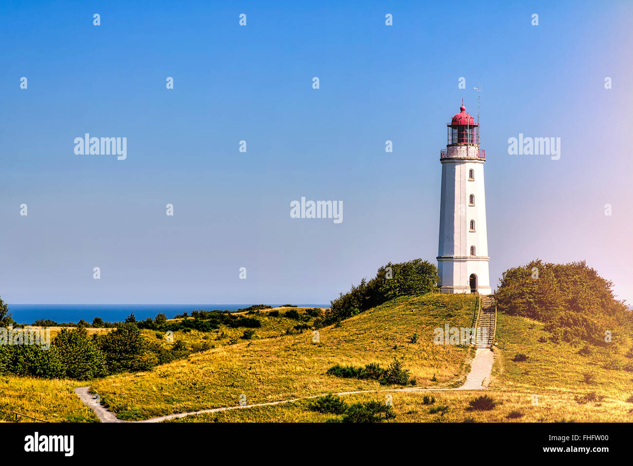 landscape and lighthouse Dornbusch at Hiddensee island Stock Photo - Alamy
