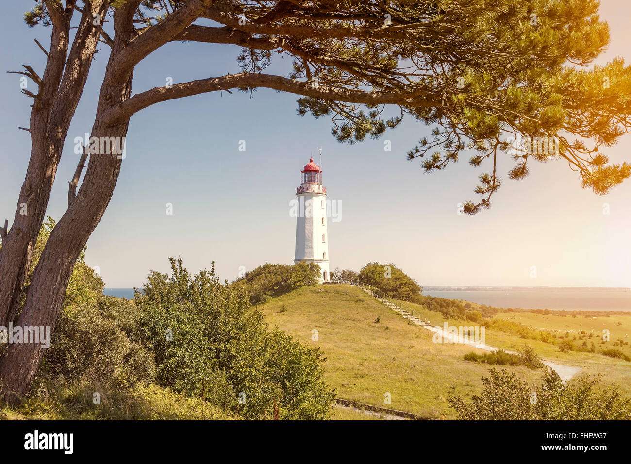 landscape and lighthouse Dornbusch at Hiddensee island Stock Photo - Alamy