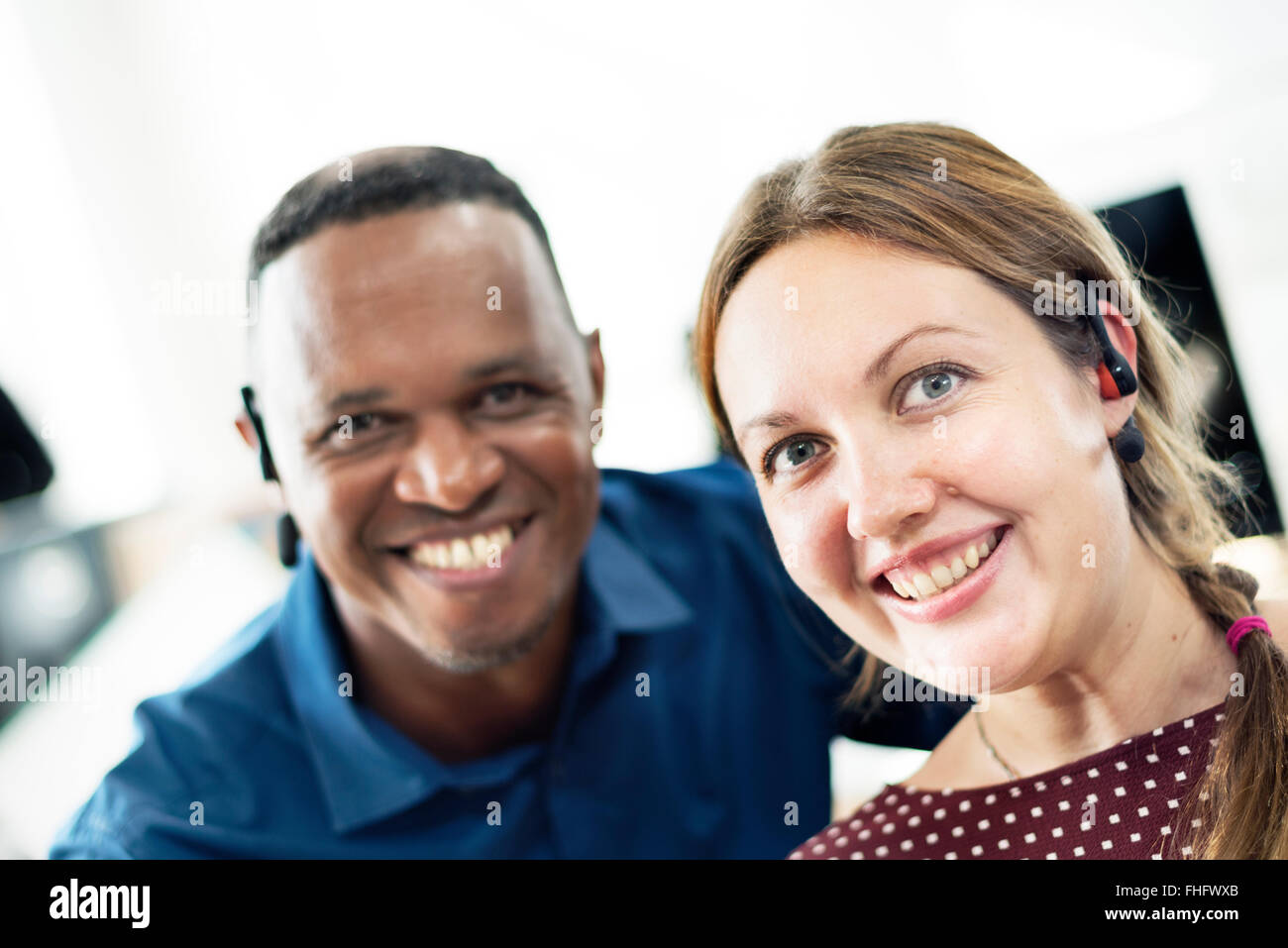 Colleague Friends Smiling Cheerful Workplace Concept Stock Photo - Alamy