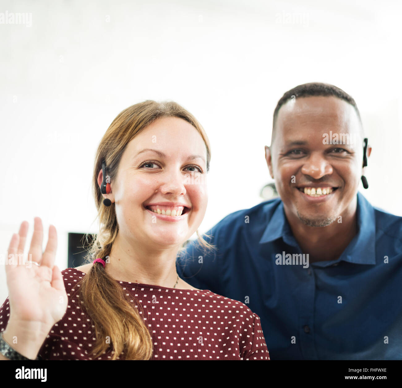Colleague Friends Smiling Cheerful Workplace Concept Stock Photo - Alamy