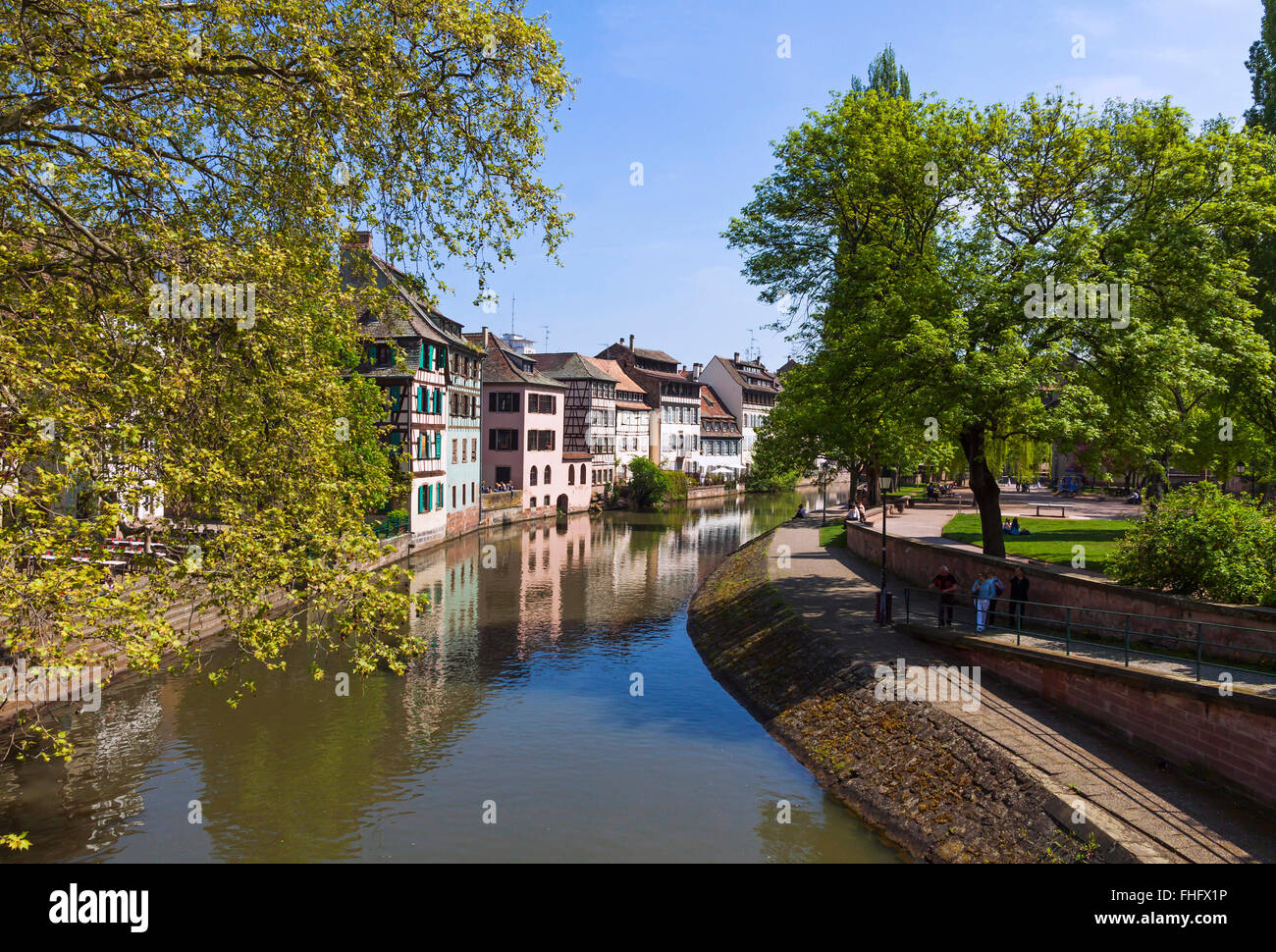 Water canal in Petite France area in Strasbourg city, Alsace, France ...