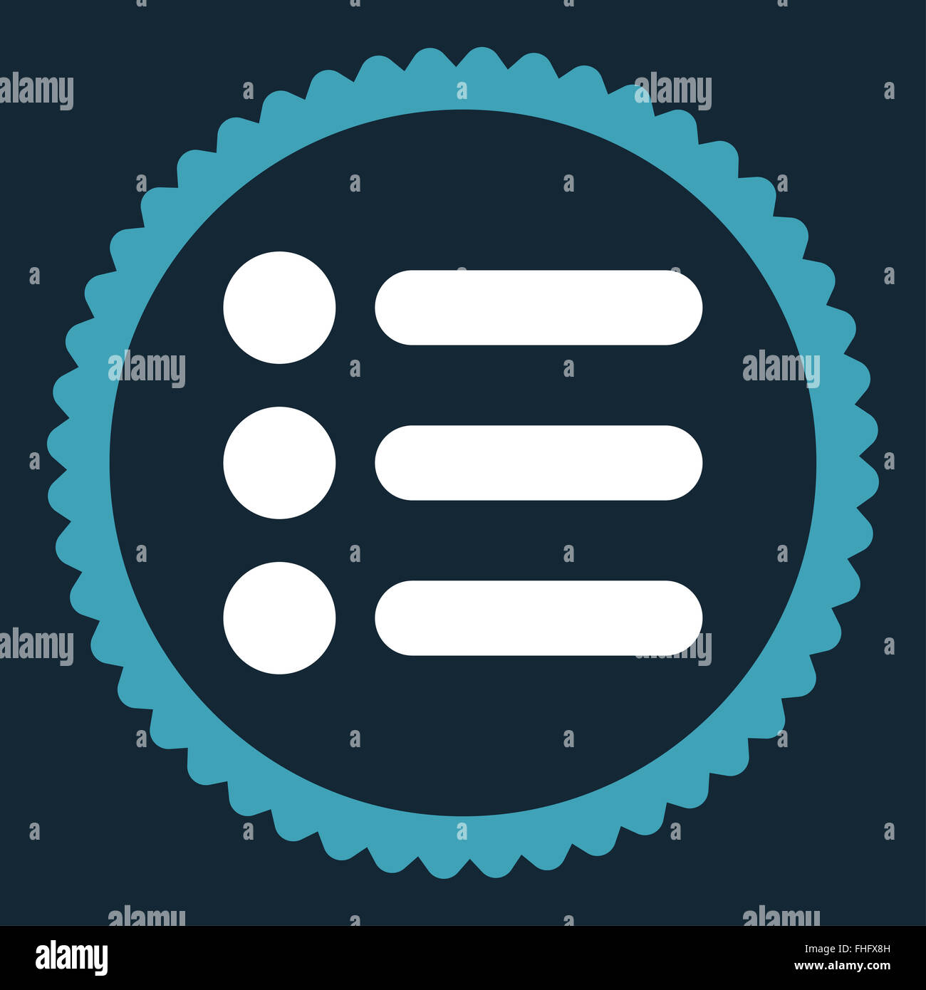 Items flat blue and white colors round stamp icon Stock Photo - Alamy