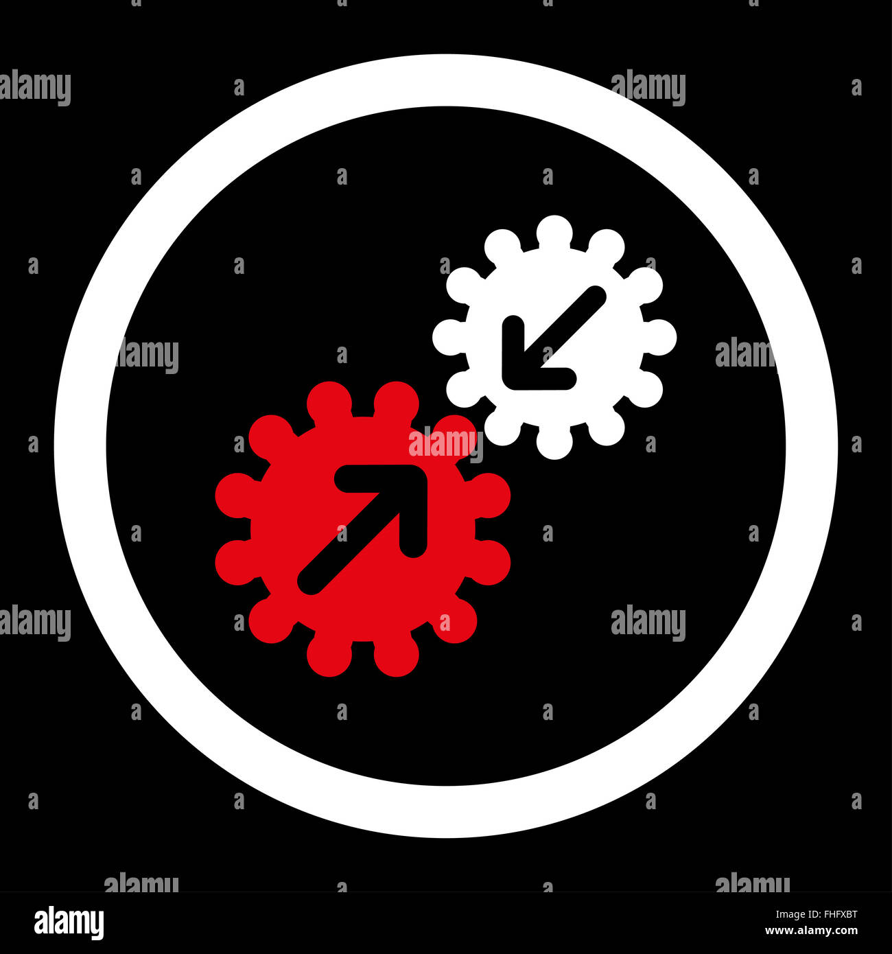 Integration flat red and white colors rounded glyph icon Stock Photo ...
