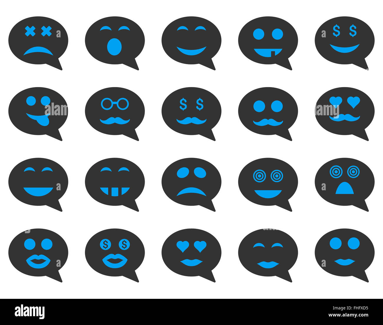 Chat emotion smile icons Stock Photo - Alamy