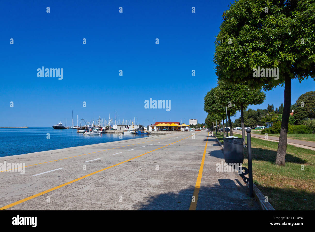 Promenade street in Umag city, Istria peninsula, Croatia Stock Photo ...