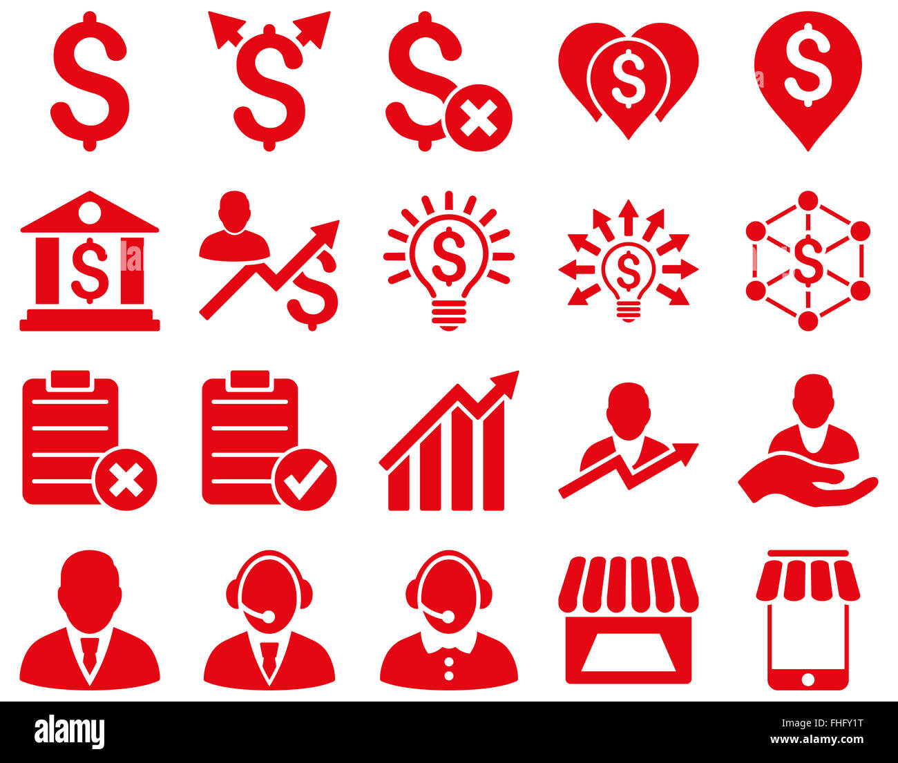 Trade business and bank service icon set Stock Photo - Alamy