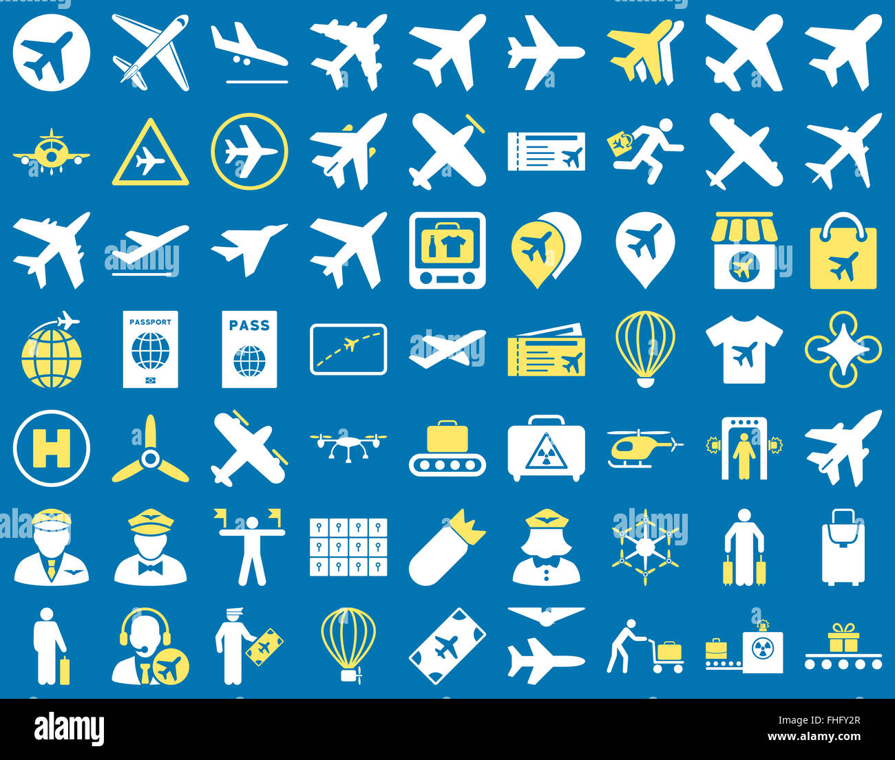 Aviation Icon Set Stock Photo - Alamy