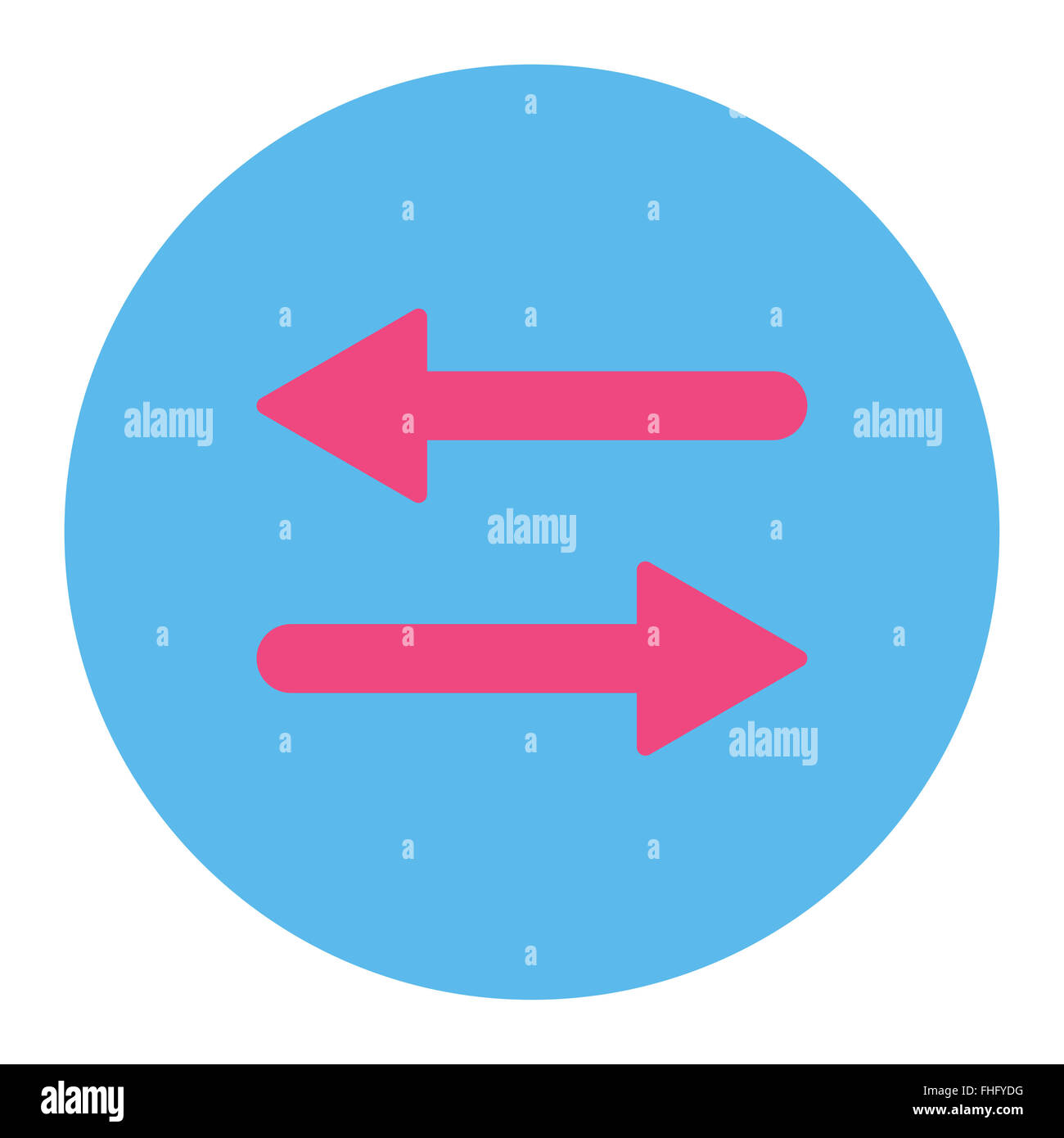 Arrows Exchange Horizontal flat pink and blue colors round button Stock ...