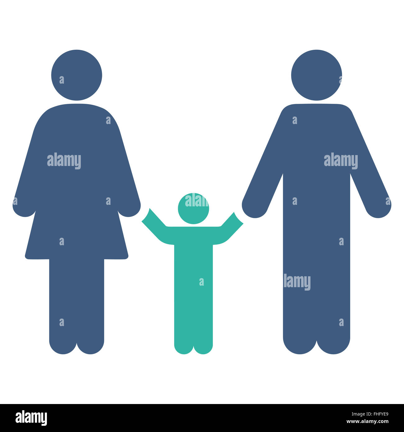 Parents And Child Icon Stock Photo - Alamy
